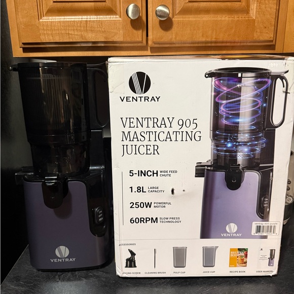 ventray | Kitchen | Ventray 95 Masticating Juicer Black And Silver ...